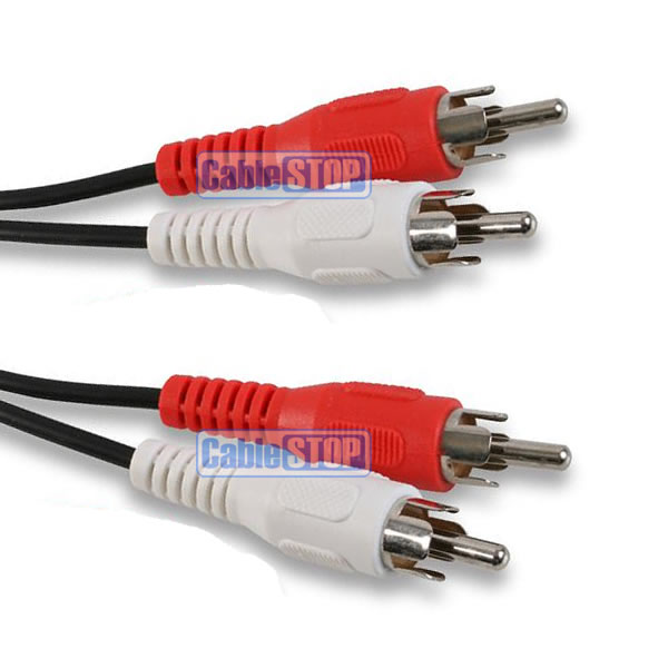 SHORT 15cm Twin 2x RCA Phono RED WHITE Audio Cable Lead | eBay