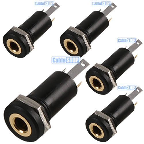 5 x 3.5mm Mini Stereo Jack Chassis Panel Mount Headphone Input Socket ...