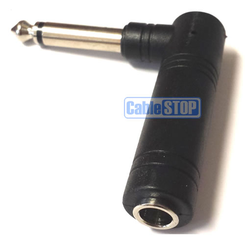 6.35mm MONO Jack Male Plug to Female Socket Right Angle Adapter 90 ...