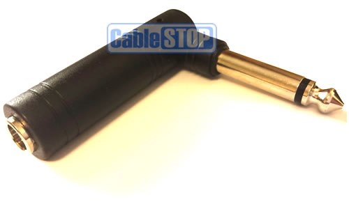 6.35mm MONO Jack Male Plug to Female Socket Right Angle Adapter 90 ...