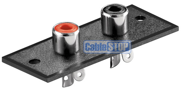 2 WAY RCA TERMINAL Wall Panel Plate Input Phono Chassis Socket Audio ...