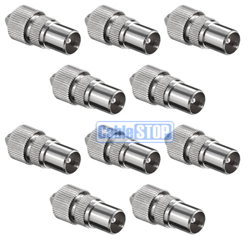 10 x MALE COAX PLUG TV AERIAL CONNECTOR COAXIAL ADAPTER | eBay