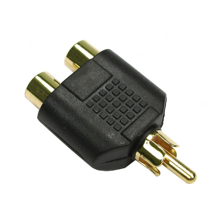 RCA PHONO Y SPLITTER ADAPTER 2 x FEMALE TO 1 x MALE FOR AUDIO AV TV ...
